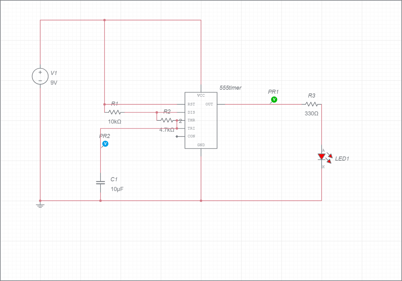 555 Timer LED Flasher: Circuit Simulation in Multisim - Learn By Building